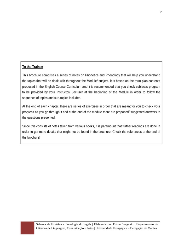 Sebenta Phonetics and Phonology! | PDF | Syllable | Phonetics
