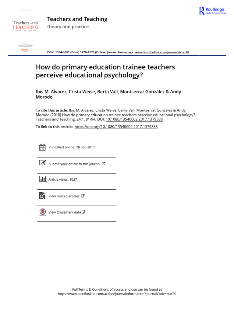 How Do Primary Education Trainee Teachers Perceive Educational ...