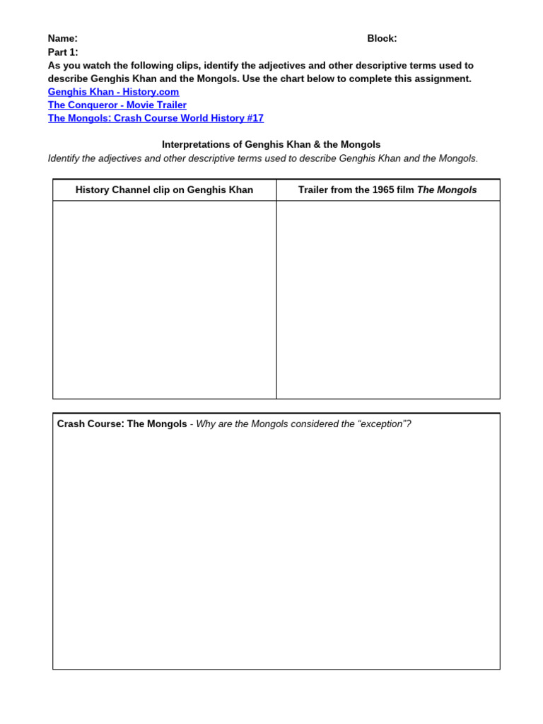 Interpretations of Genghis Khan The Mongols | PDF