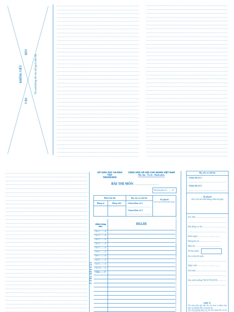 Mau Giay Thi A3 | PDF