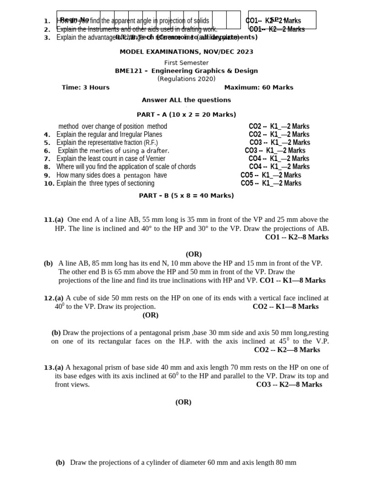 Bme121 Engineering Graphics And Design Pdf Geometry Polytopes 8959