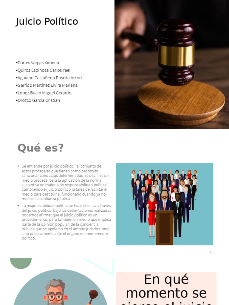 Juicio Político | PDF | El proceso de destitución | Ciencias Políticas