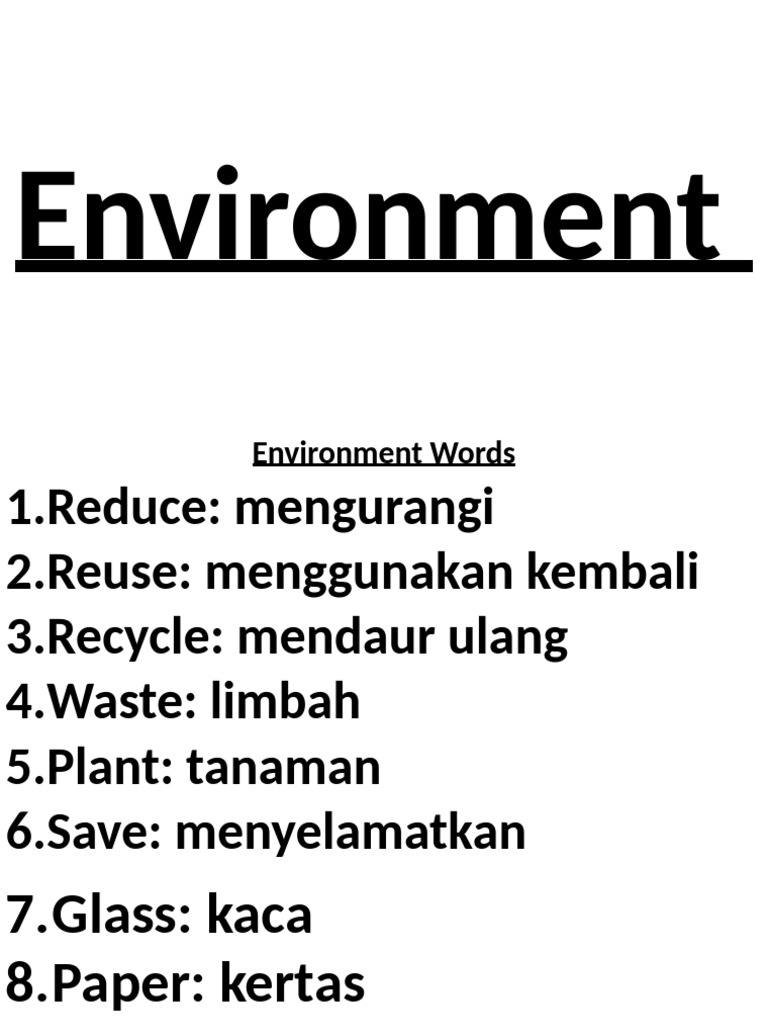 Environment Words | PDF