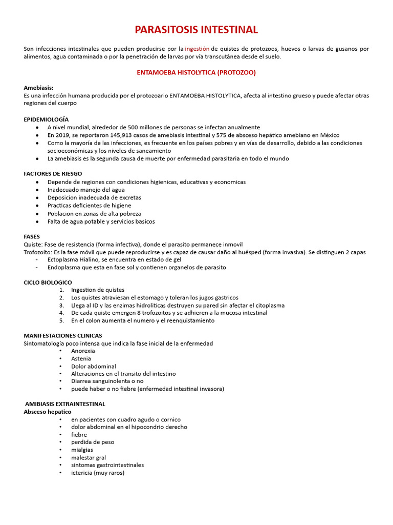 Parasitosis Intestinal - GPC | PDF