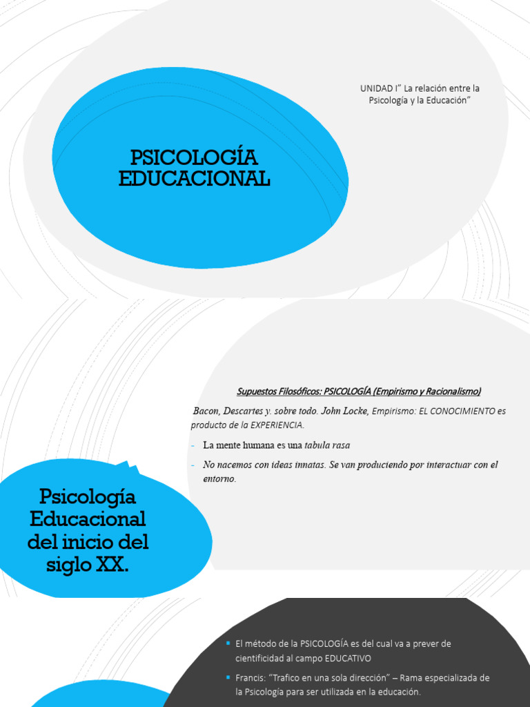 PSICOLOG-A EDUCACIONAL. Unidad I | PDF | Sicología | Aprendizaje