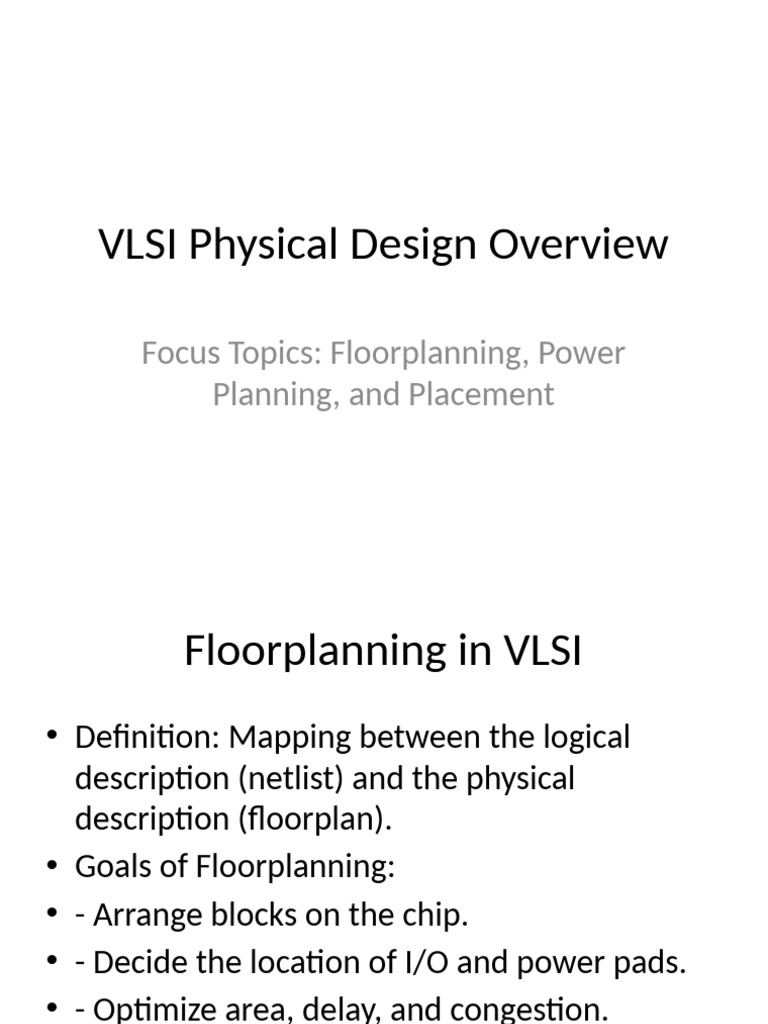 VLSI Floorplan Powerplan Placement | PDF