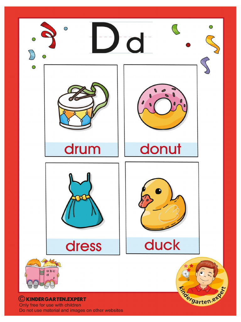 Early Childhood Sight Words, Letter D, For Kindergarten, Kindergarten ...