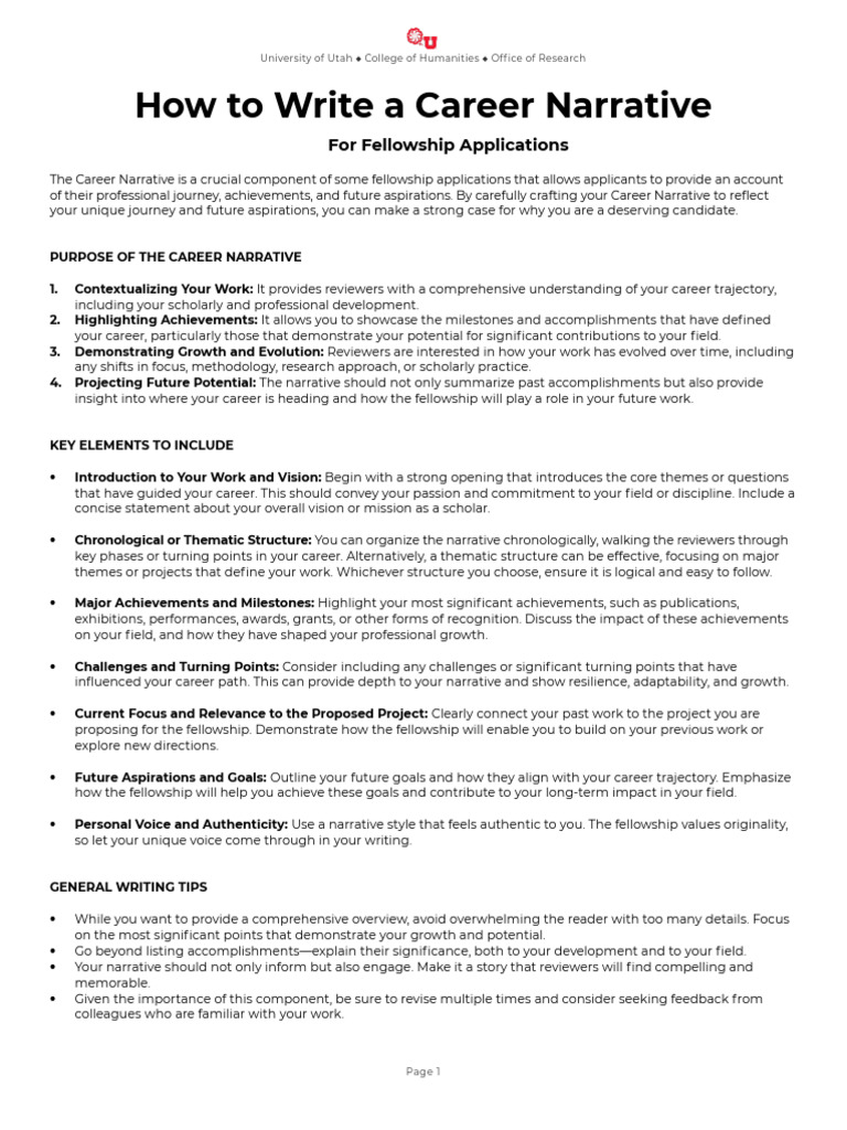 How To Write A Career Narrative | PDF | Narrative | Mentorship