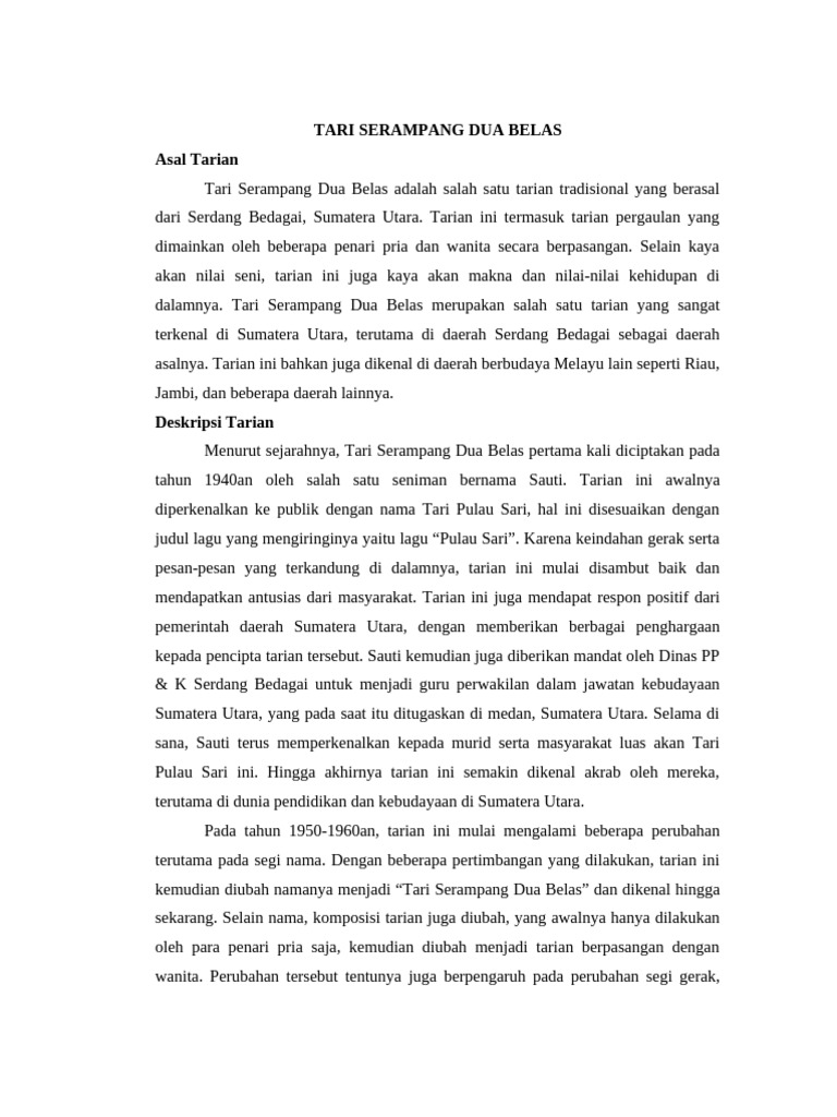 Tari Serampang Dua Belas | PDF