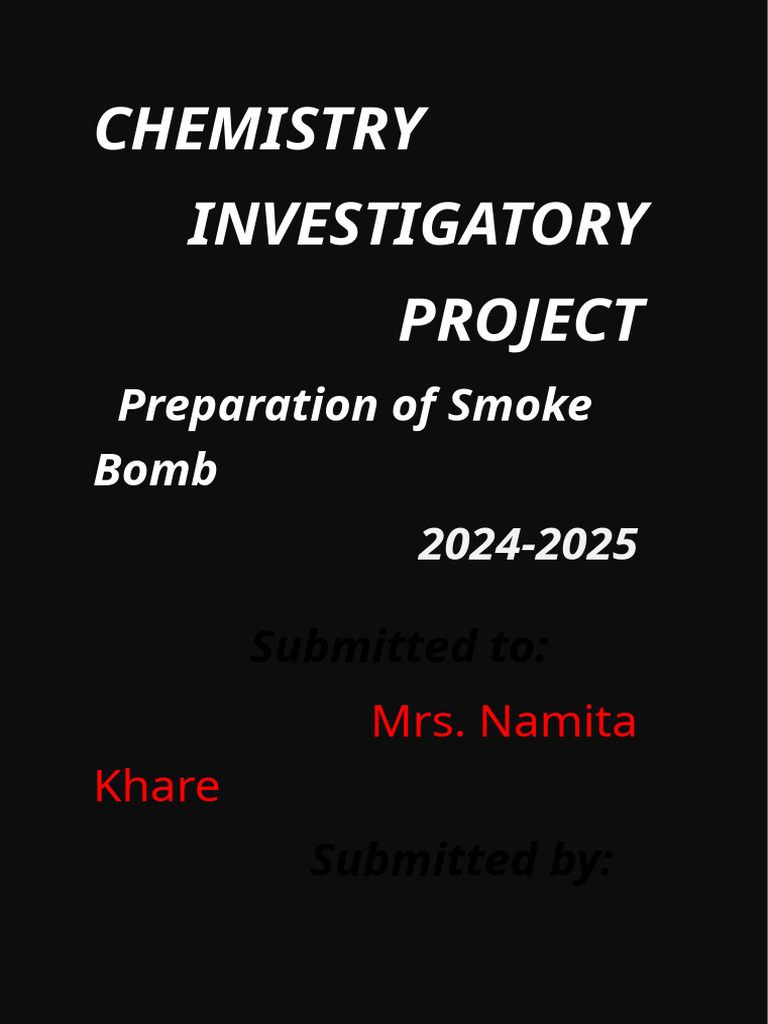 Class 12 Chemistry Investigatory Project | PDF