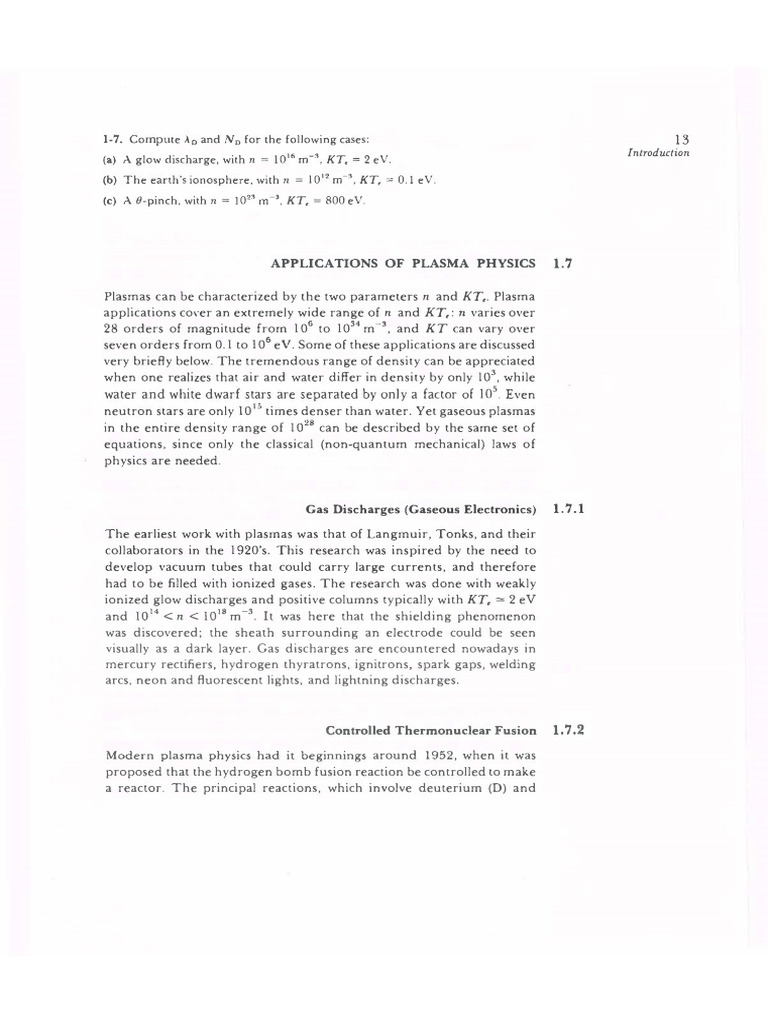 Plasma Physics - Applications | PDF