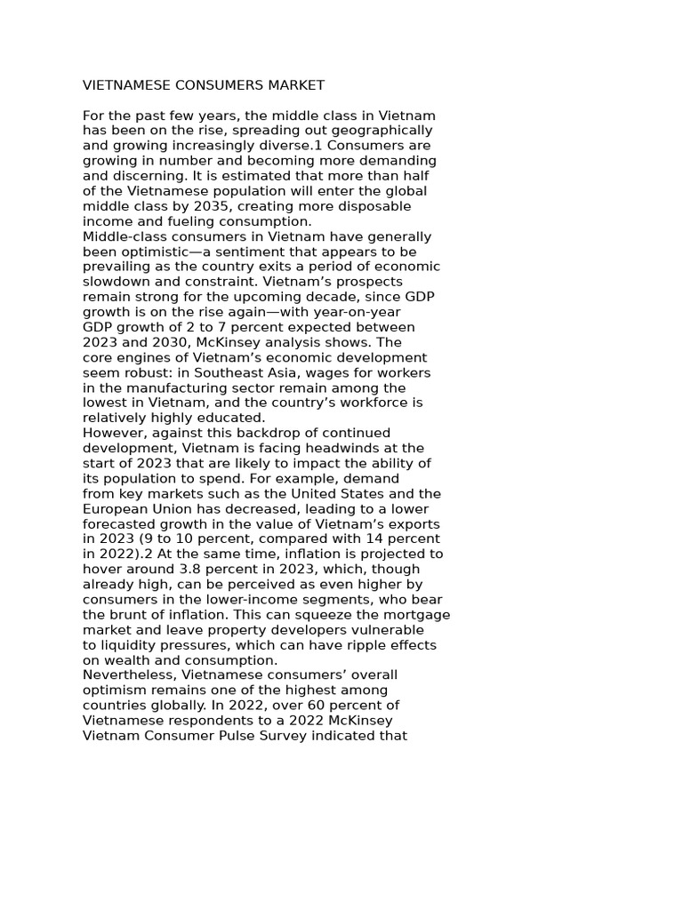 Vietnamese Consumers Market | PDF