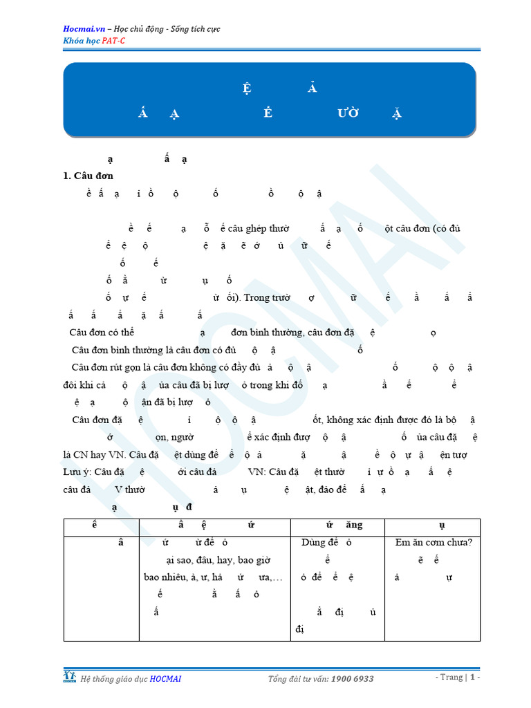 Cau Tao Va Cac Kieu Cau Thuong Gap | PDF