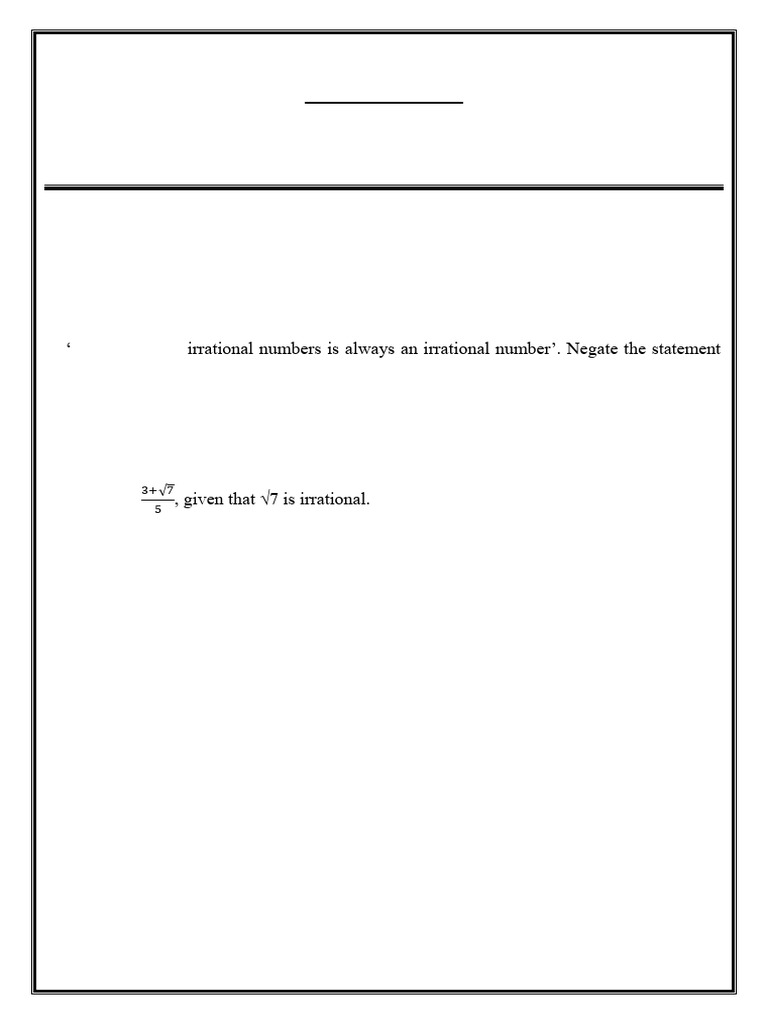 Class 10 Real Numbers Worksheet 2024-25 | PDF