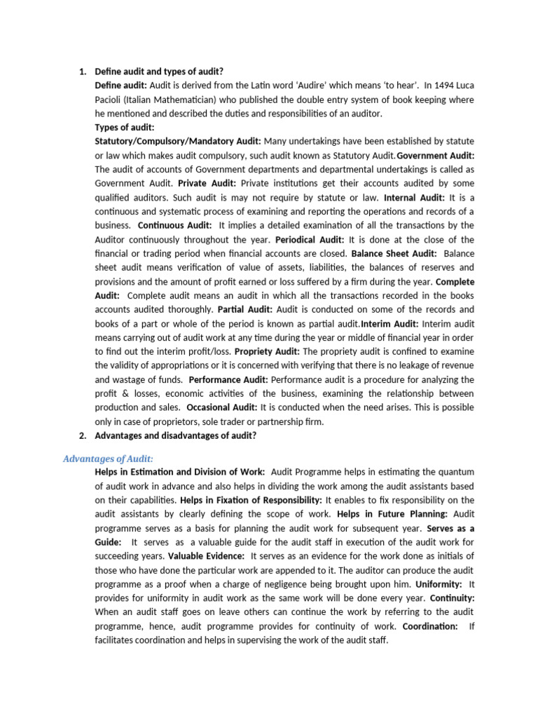 Auditing Questions | PDF | Audit | Auditor's Report