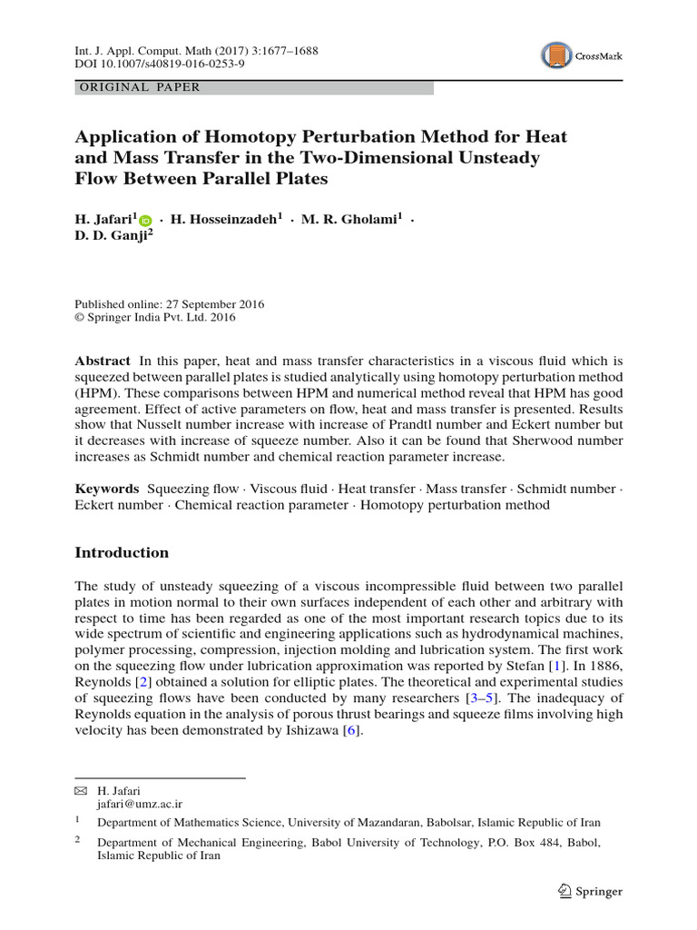 Application of Homotopy Perturbation Method For Heat and Mass Transfer in The Two-Dimensional ...