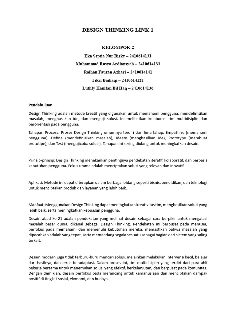 Design Thinking Link 1 | PDF