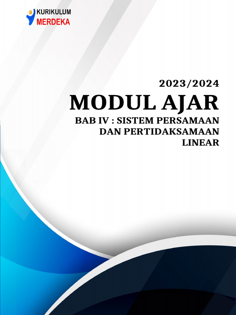 Modul Ajar: Bab Iv: Sistem Persamaan Dan Pertidaksamaan Linear | PDF