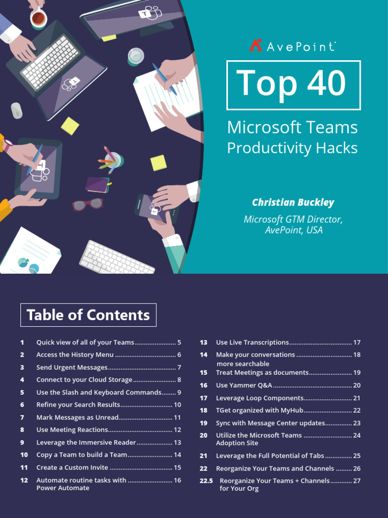 Top 40 Microsoft Teams Productivity Hacks | PDF | Mobile App | Software