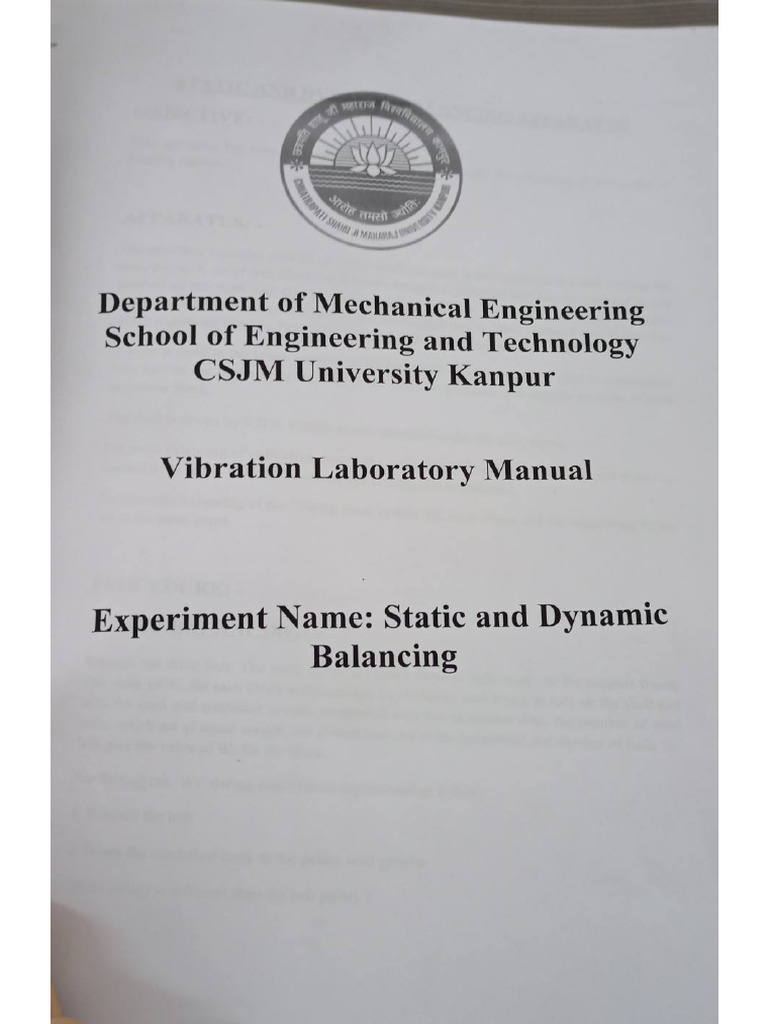 Static and Dynamic Balancing | PDF