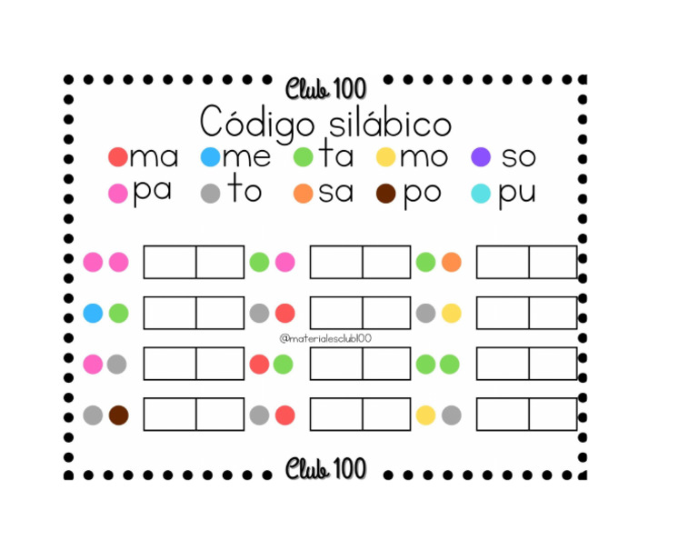 Codigo Silabico Actividad Carpeta | PDF
