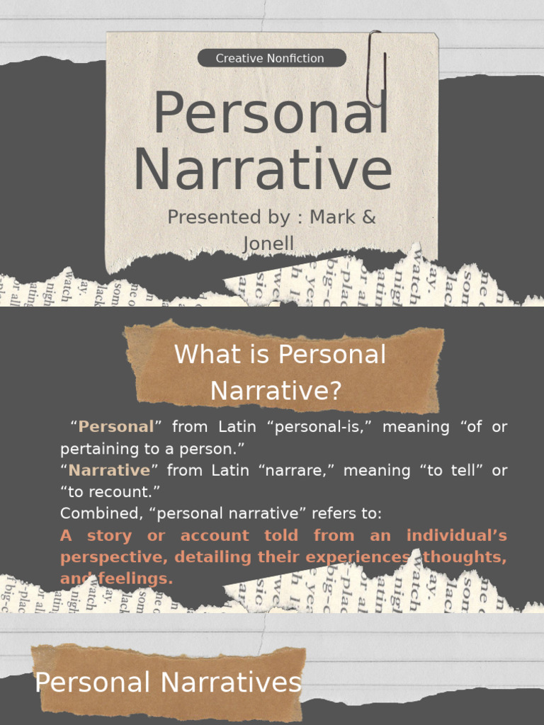 Understanding Personal Narratives | PDF | Creative Nonfiction | Narrative