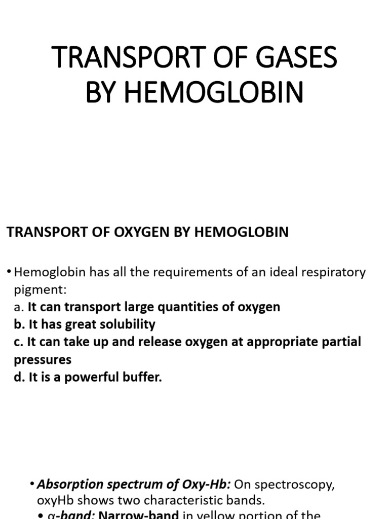 Hemoglobin Oxygen Transport Mechanisms | PDF | Hemoglobin | Red Blood Cell