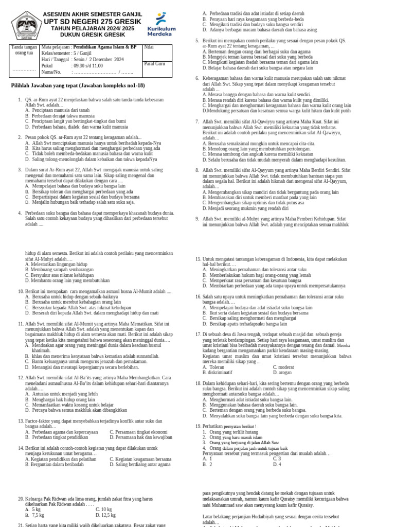 Kelas 5 Kurmer | PDF