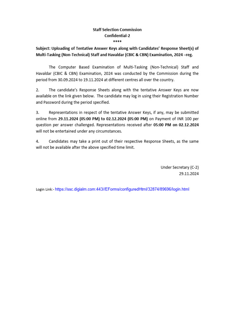 Tentative Answer Key Mts 2024 - 291124 | PDF