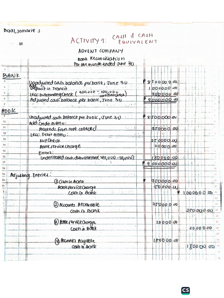 Bual - Activity 1 - Cash | PDF