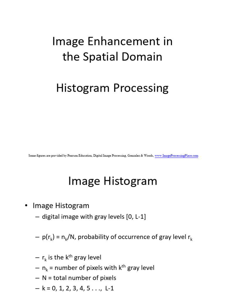 L1 - Image Enhancement Spatial Histogram Processing | PDF | Multidimensional Signal Processing ...