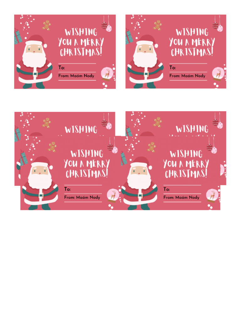 Card For Christmas Gift | PDF