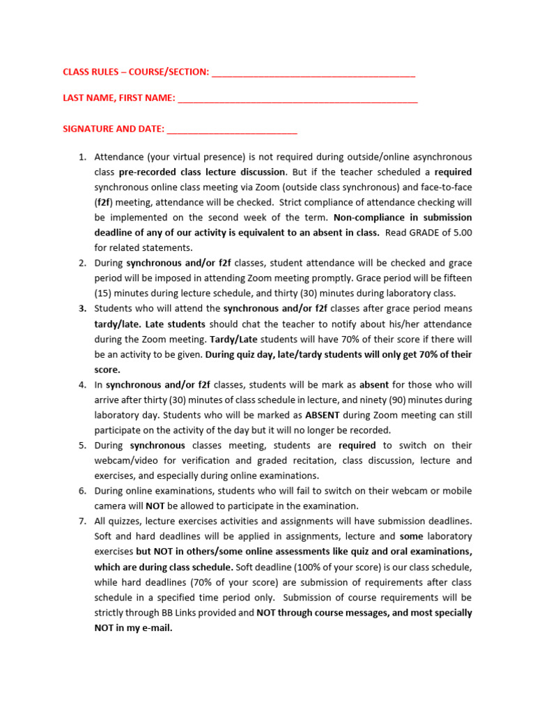 Modular-Class Rules-V2 | PDF | Lecture