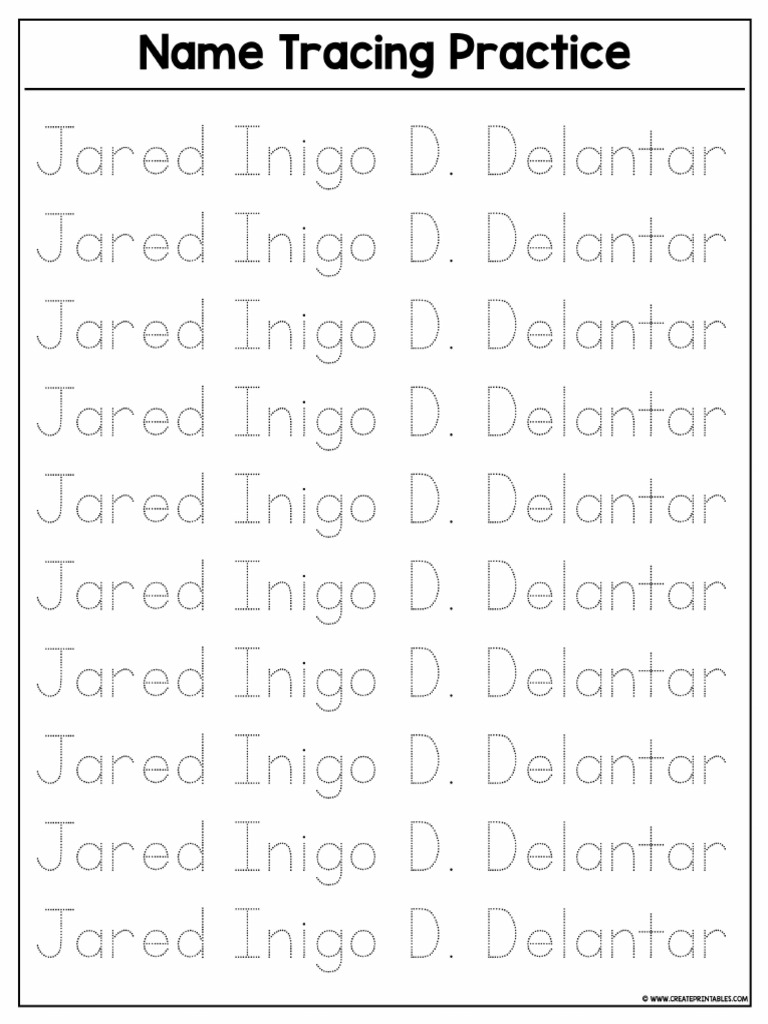 Name Tracing Practice 07FD DDE3 AE0D | PDF