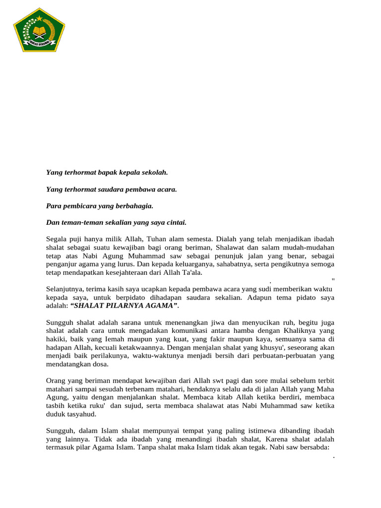 Yang Terhormat Bapak Kepala Sekolah | PDF