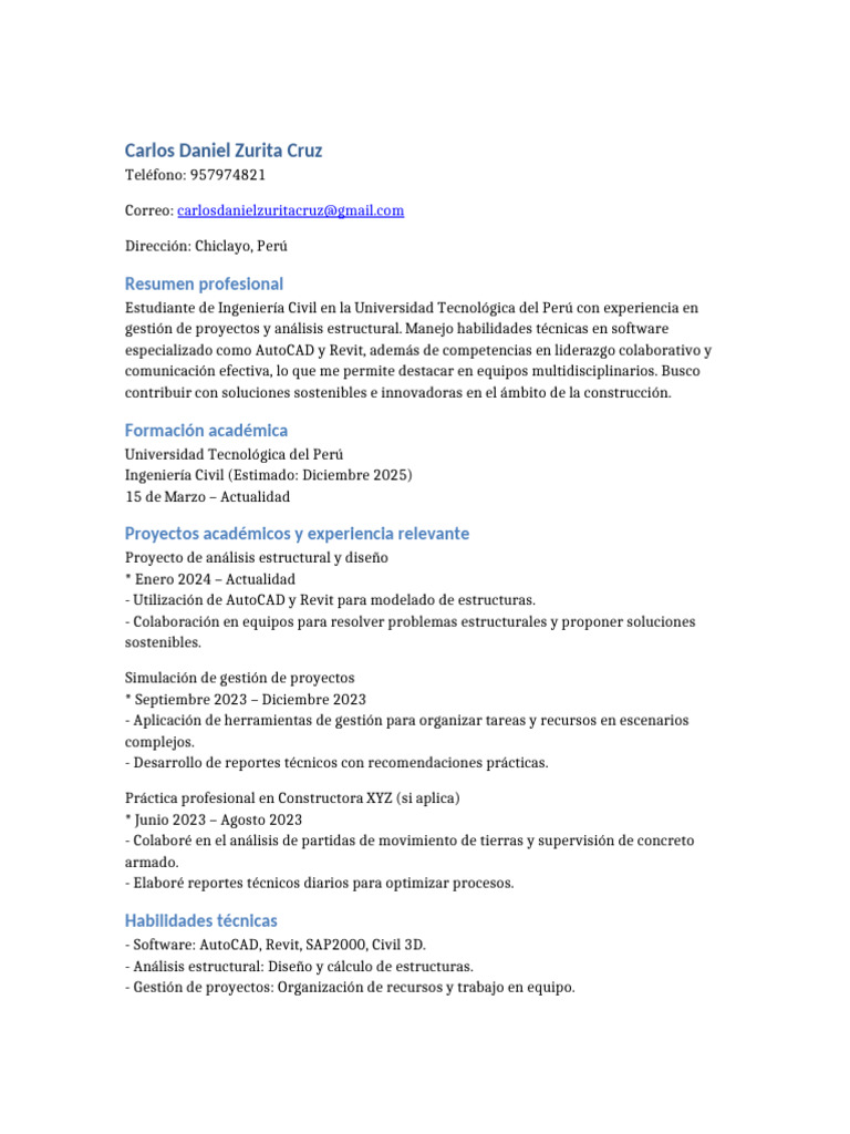 CV Carlos Daniel Actualizado | PDF