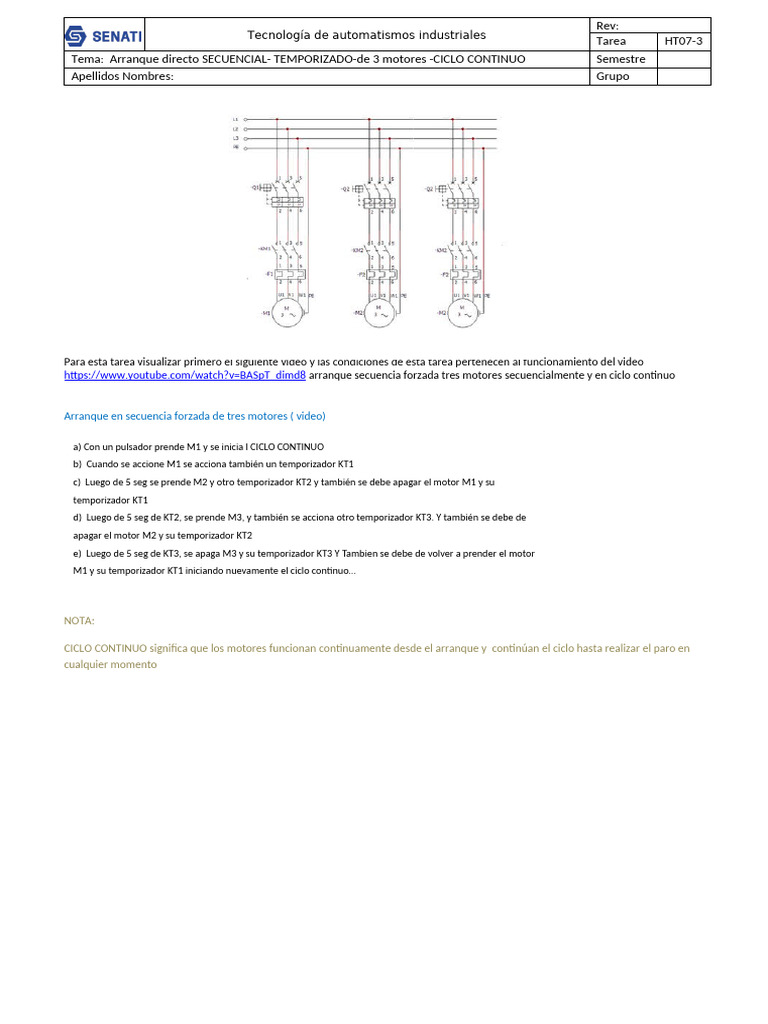 EJERCICIO-T07-3-Secuencial 3 Motores Ciclo CONTINUO | PDF