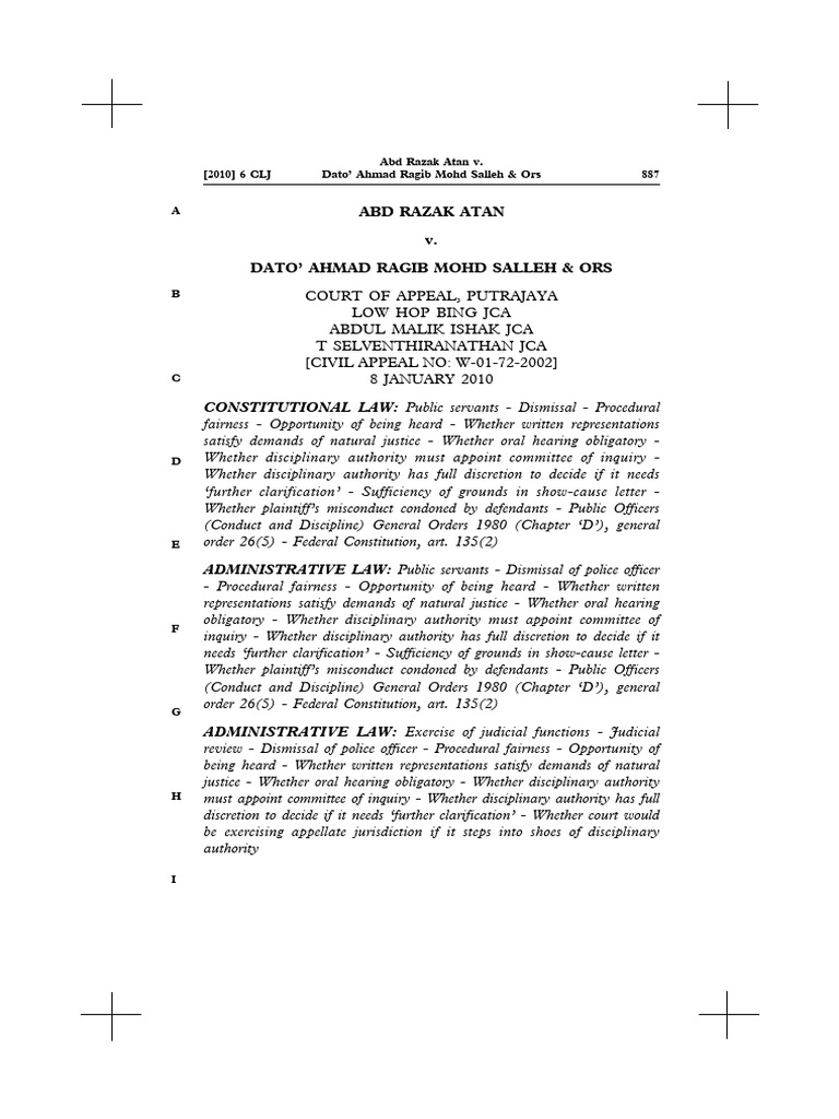 Abdul Razak Atan (2010) 6 CLJ 887 | PDF | Appeal | Judgment (Law)