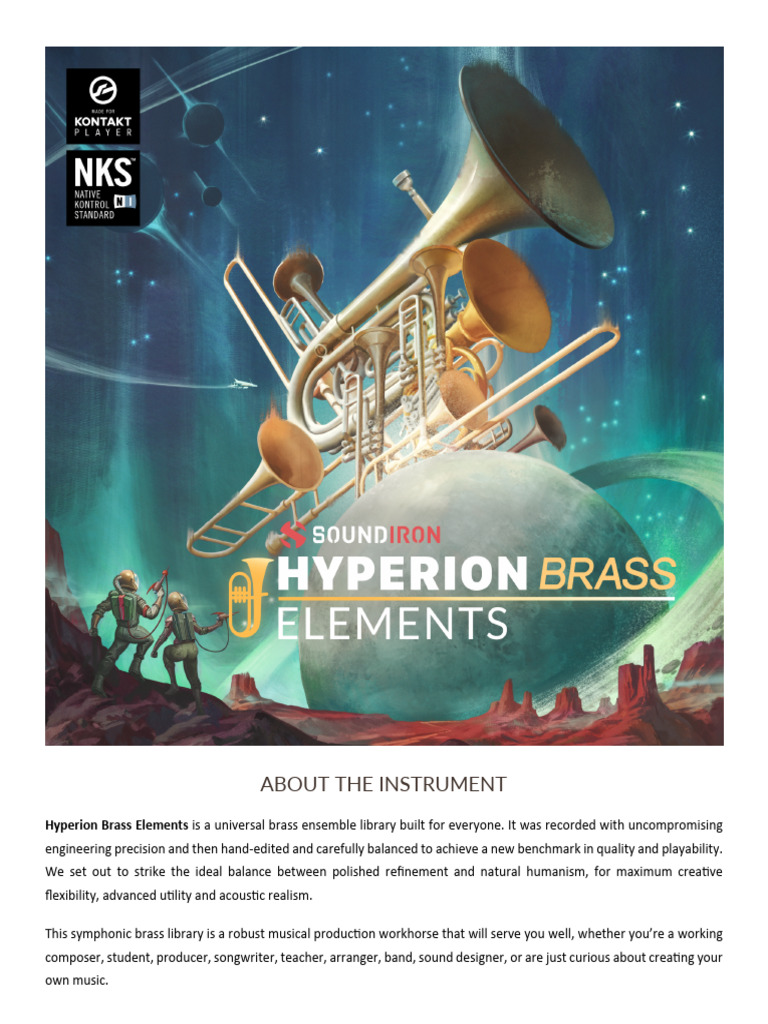 Soundiron - Hyperion Brass Elements - User Manual - v1.0 | PDF | Equalization (Audio) | Filter ...
