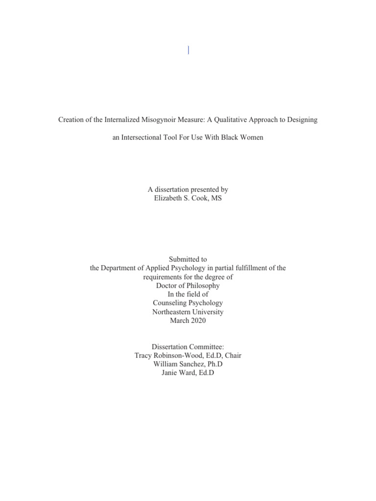 Creation of The Internalized Misogynoir Measur | PDF | Intersectionality | Discrimination & Race ...