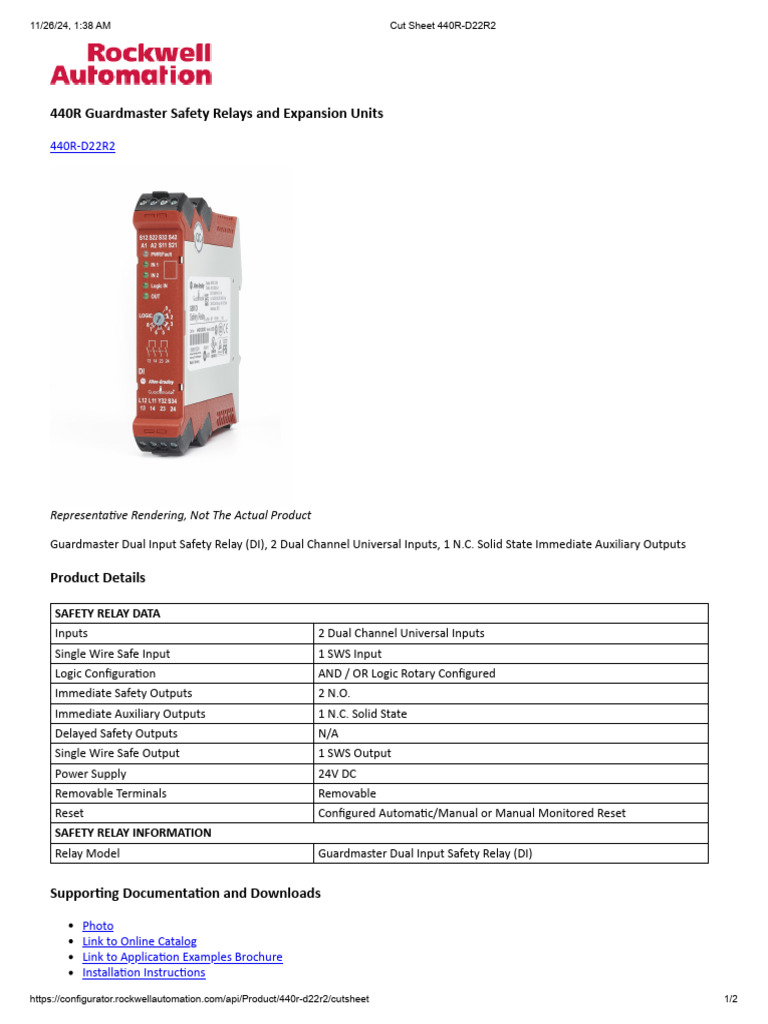 Cut Sheet 440R-D22R2 | PDF