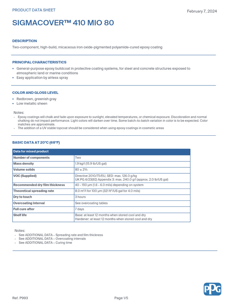 Sigmacover 410 Mio 80 | PDF | Legal Liability | Materials