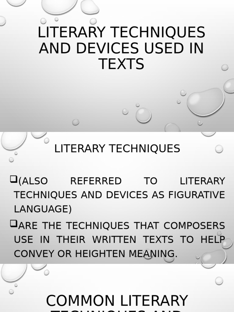 Literary Techniques and Devices Explained | PDF | Metaphor | Irony