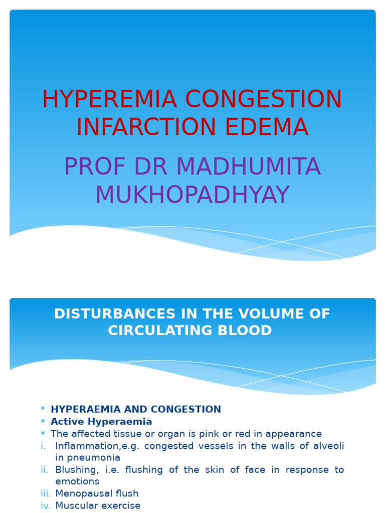 Hyperemia Congestion | PDF | Edema | Vein