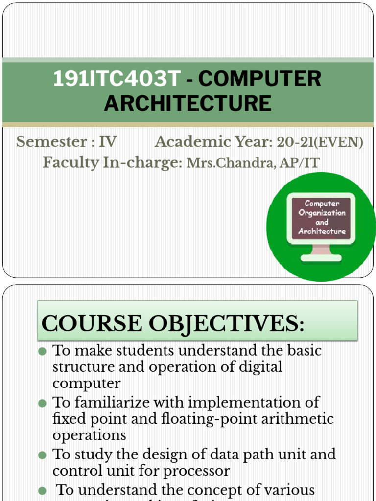Computer Architecture Unit 1 | PDF | Central Processing Unit | Parallel Computing