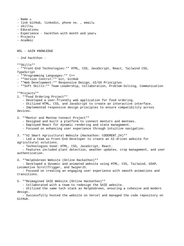 Resume Steps | PDF