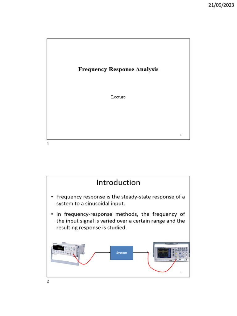 Frequency Response Analysis: System | PDF | Telecommunications Engineering | Electrical Engineering