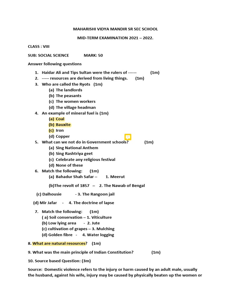 CL 8 SS MT QP-1 | PDF