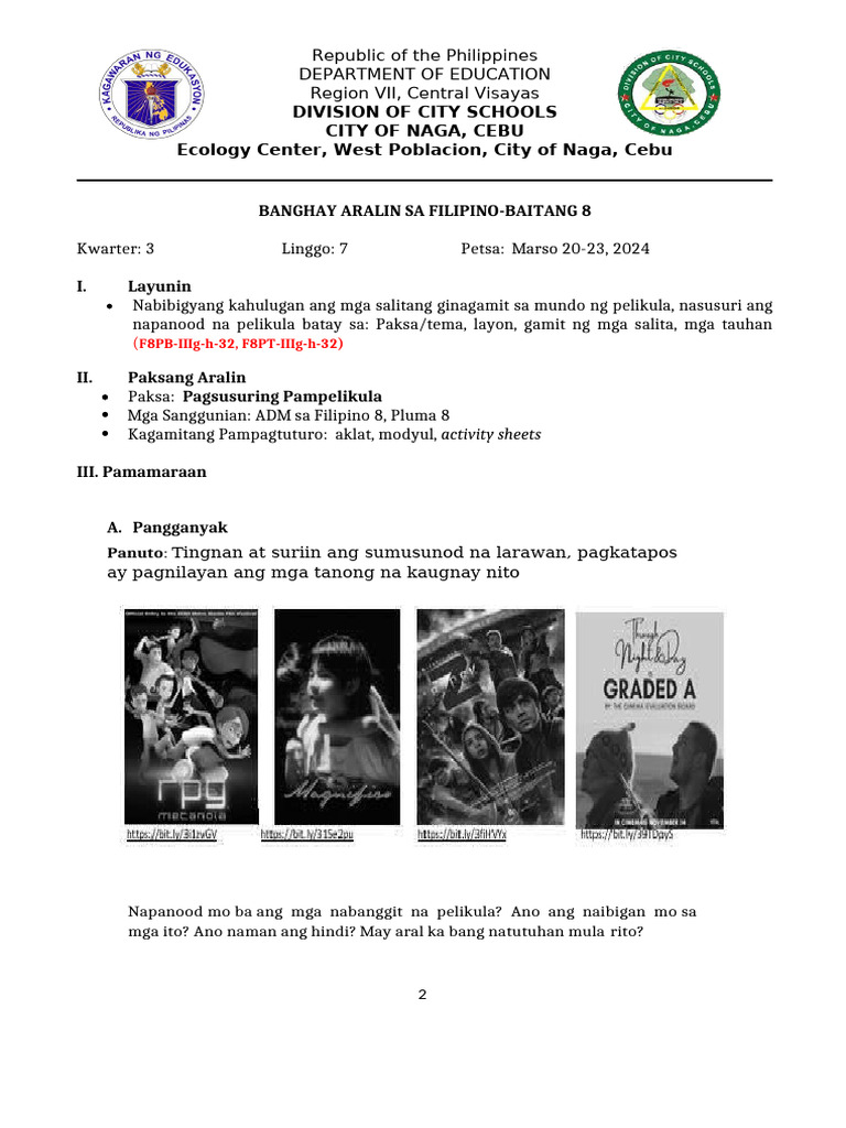 Cot 3 Lesson Plan (Pampelikula) | PDF