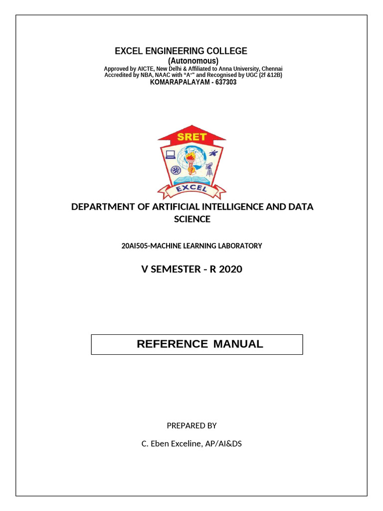ML Lab Manual 20-06 | PDF | Machine Learning | Engineering